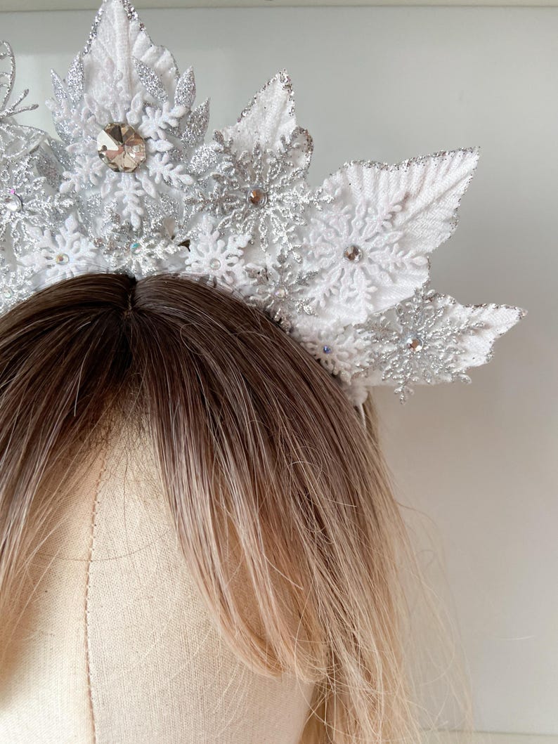 Winter Queen Snowflake Crown, Silver Hair Accessory - Etsy