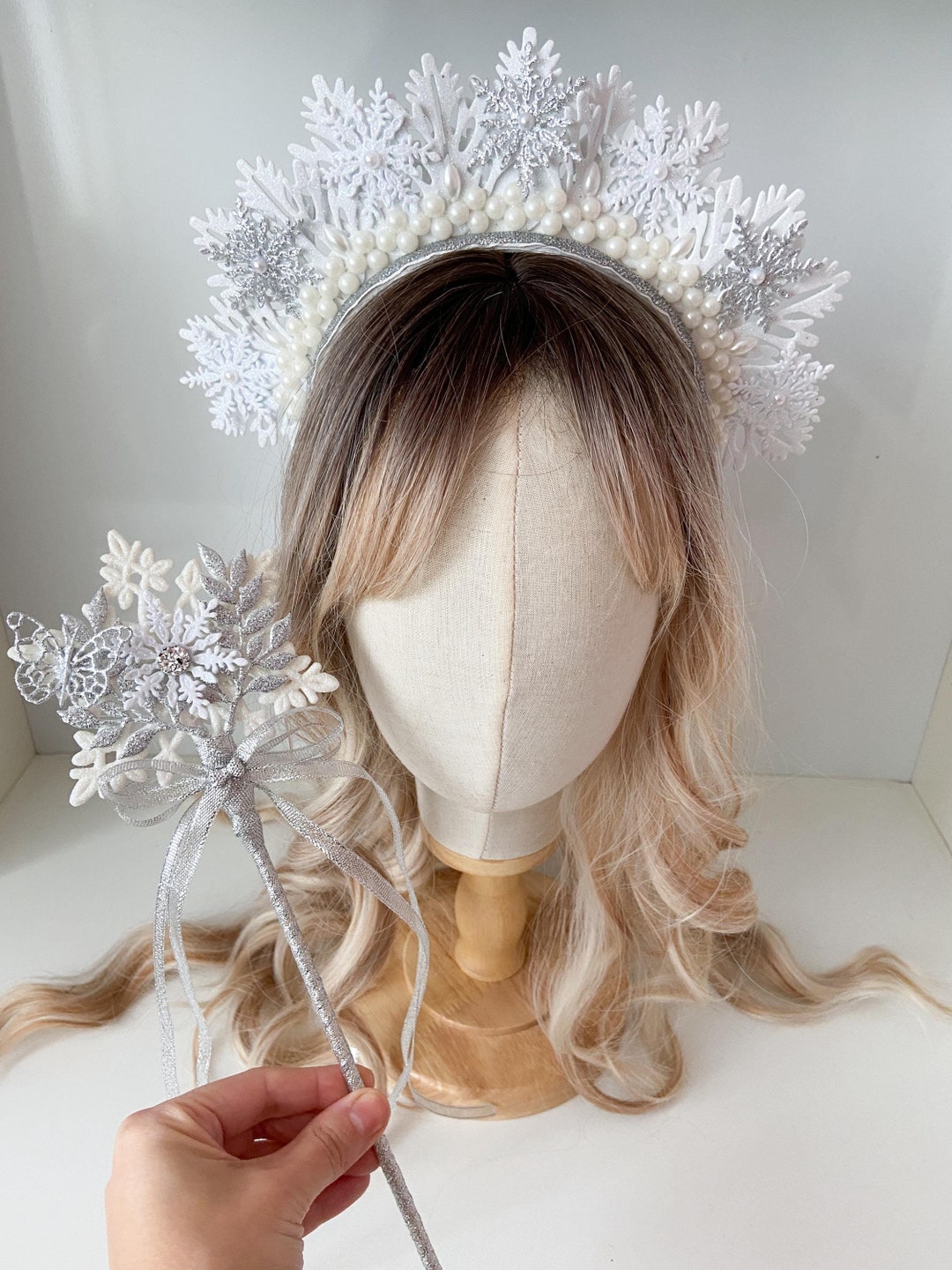 White Silver Snowflake Crown, Winter Queen Hair Accessory - Etsy
