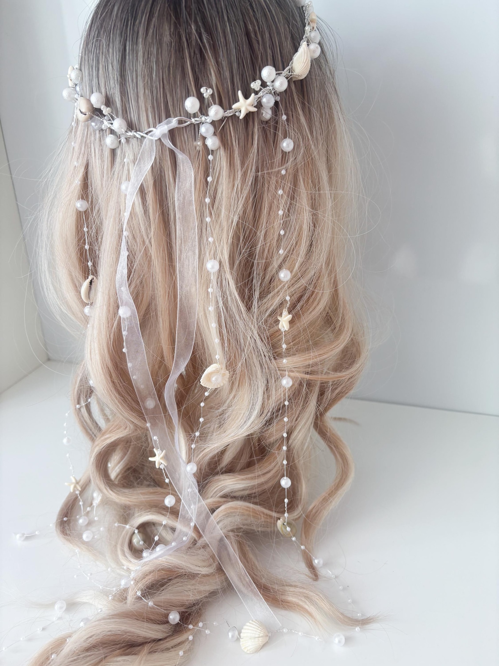 Seashell Pearl Bridal Headpiece – Beach Wedding Hair Vine With Starfish ...