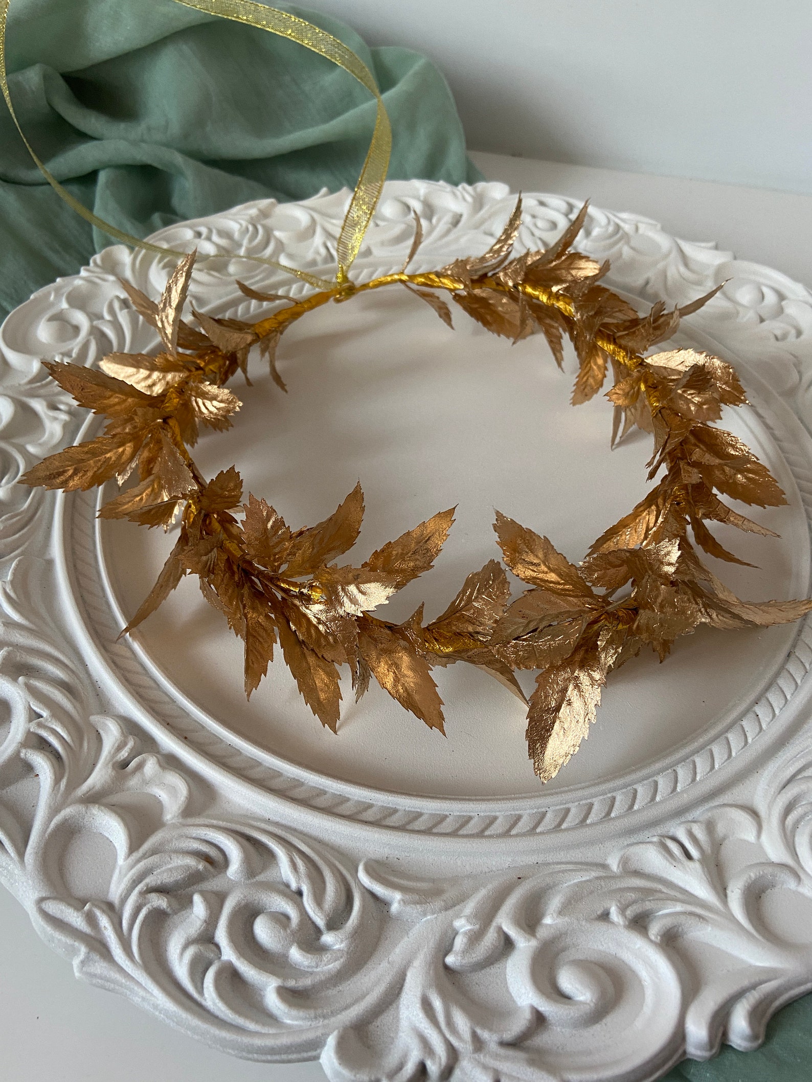 Golden Greek Goddess Crown Laurel Leaf Wreath for Weddings and Events ...