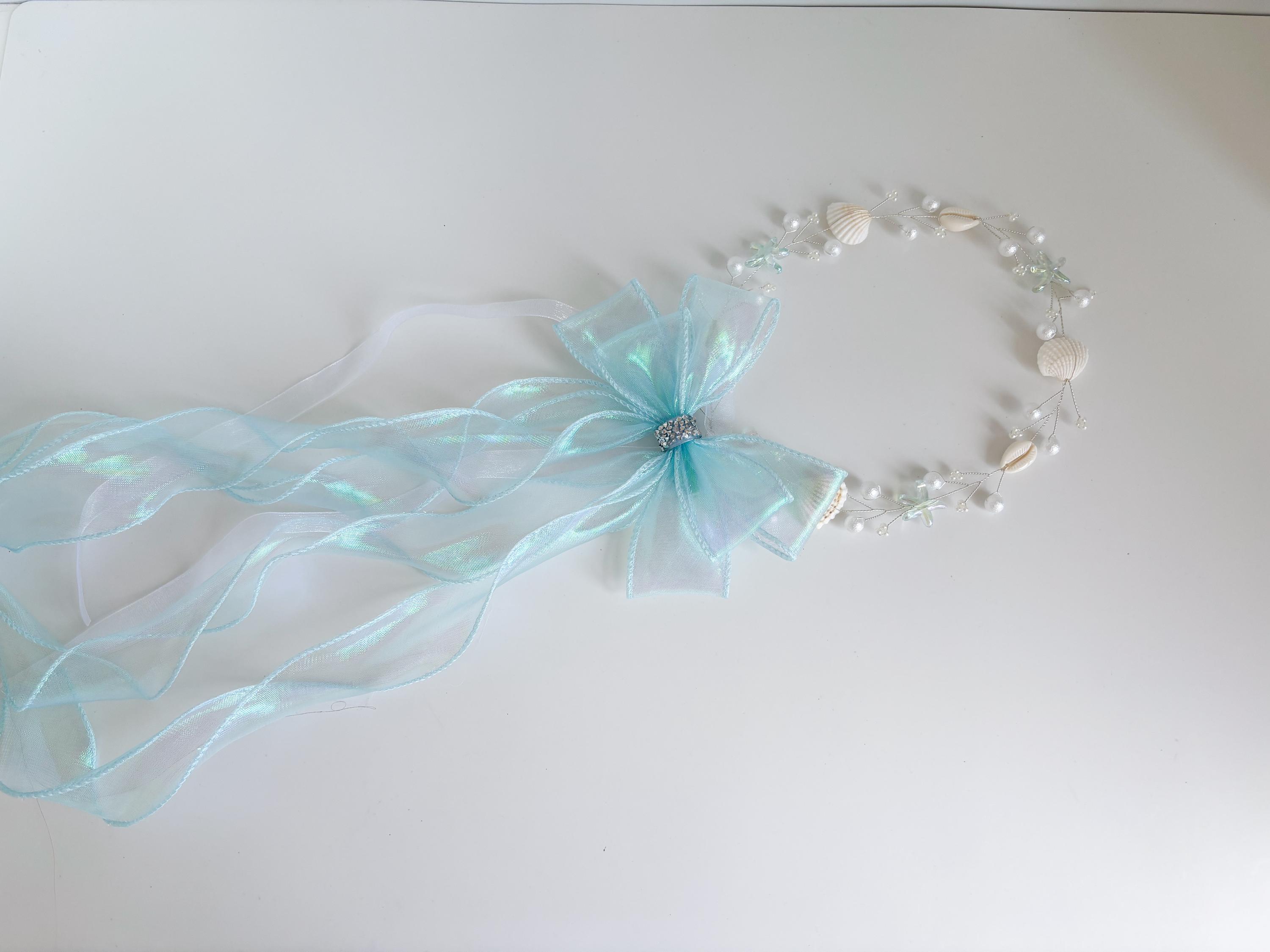 Mermaid Bridal Hair Vine: Seashells, Pearls & Iridescent Ribbon - Etsy