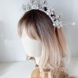 Snowflake Crown, Winter Halo Crown, Ice Queen Crown, Bride Winter ...