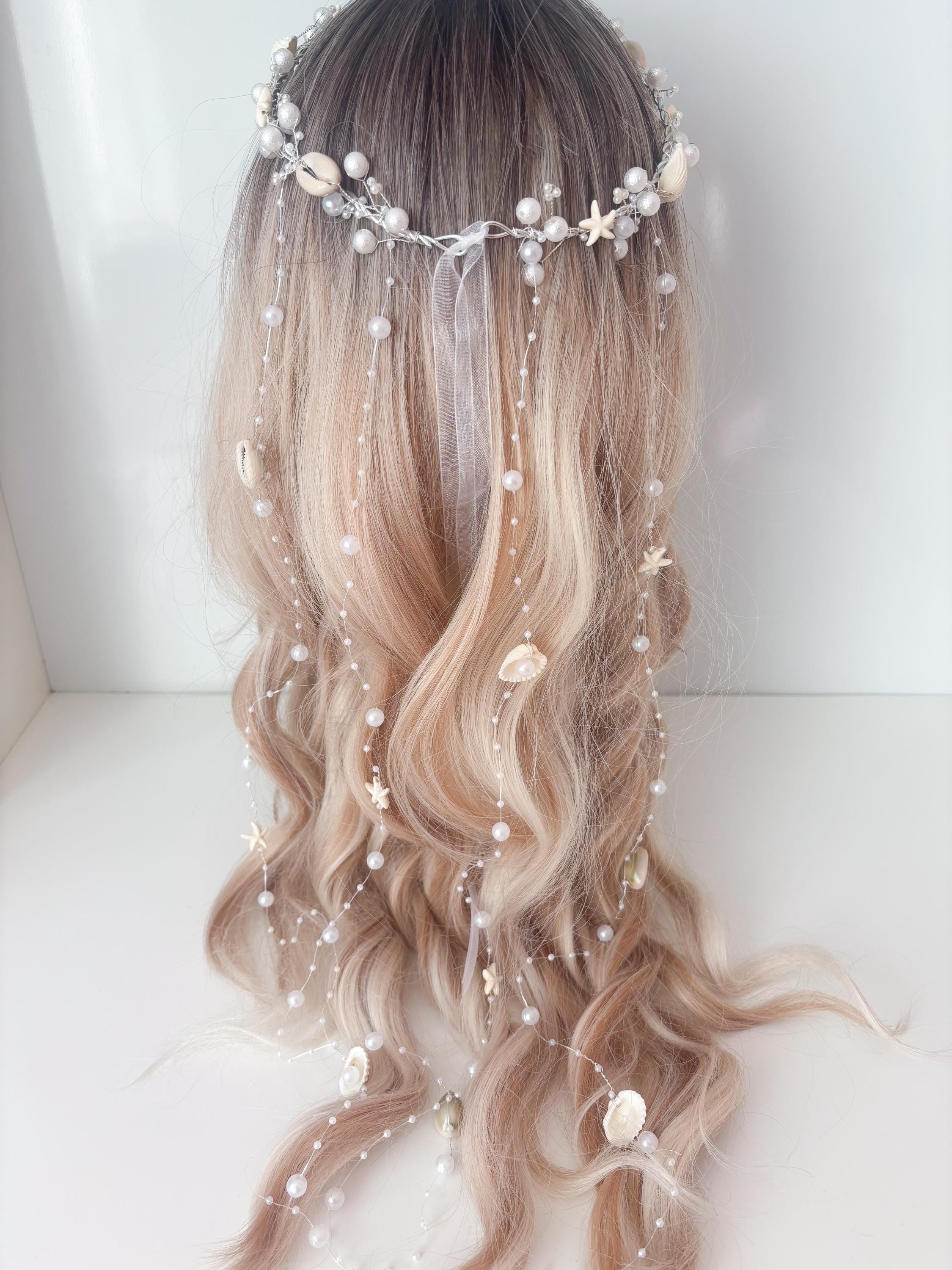 Seashell Pearl Bridal Headpiece – Beach Wedding Hair Vine With Starfish ...