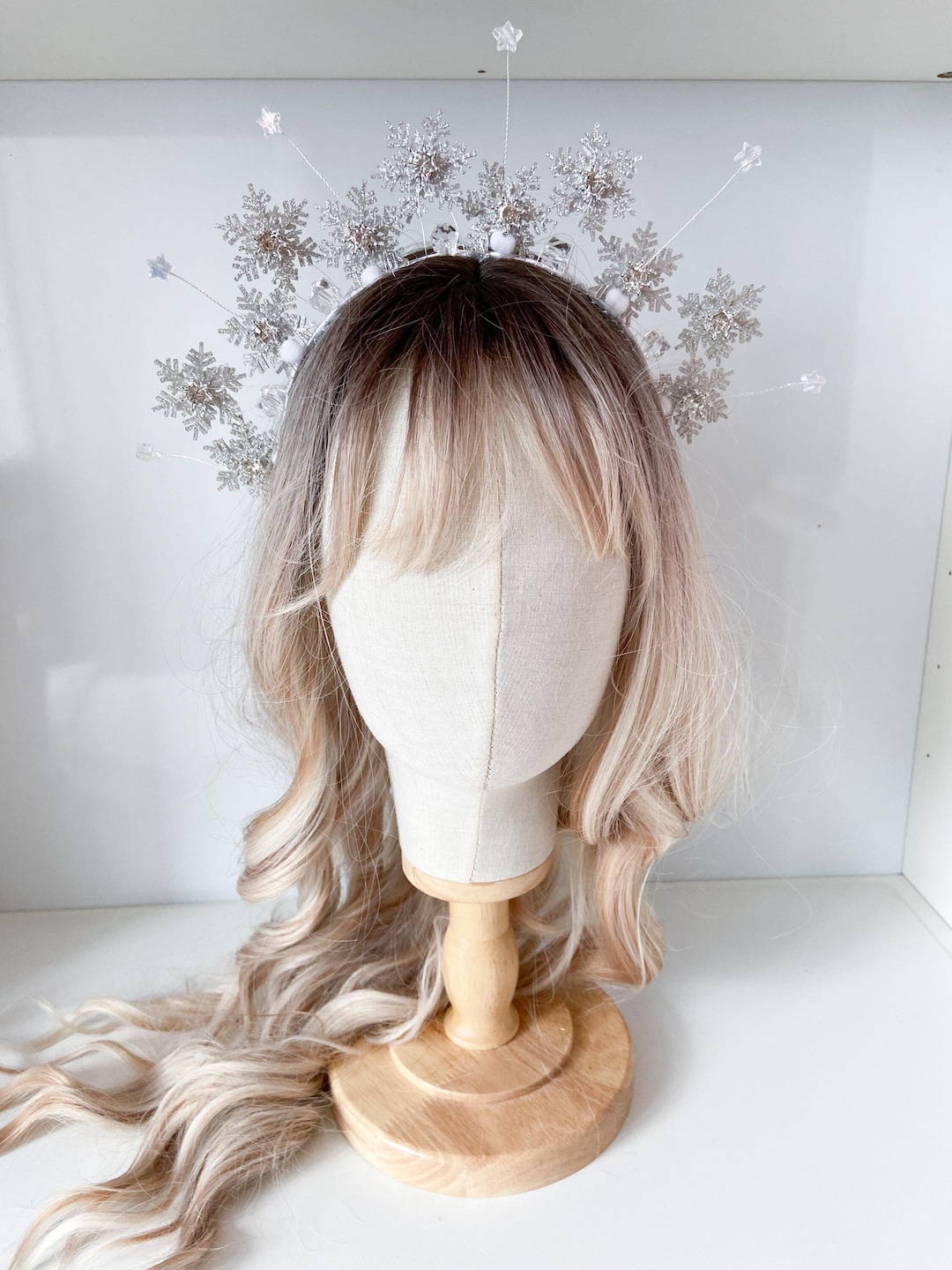 Snowflake Crown, Winter Halo Crown, Ice Queen Crown, Bride Winter ...
