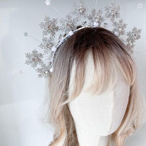 Snowflake Crown, Winter Halo Crown, Ice Queen Crown, Bride Winter ...