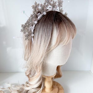 Snowflake Crown, Winter Halo Crown, Ice Queen Crown, Bride Winter ...