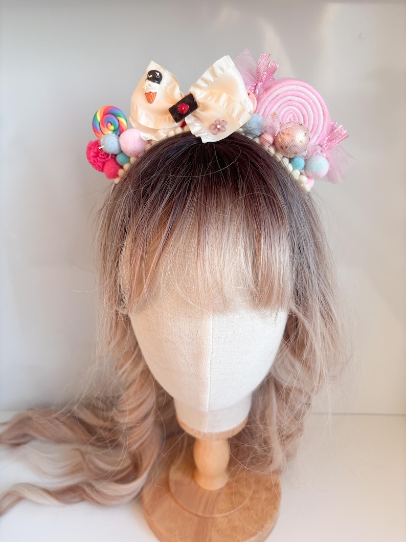 Pink Ice Cream & Candy Headband, Sweets Crown, Food Hairpiece ...