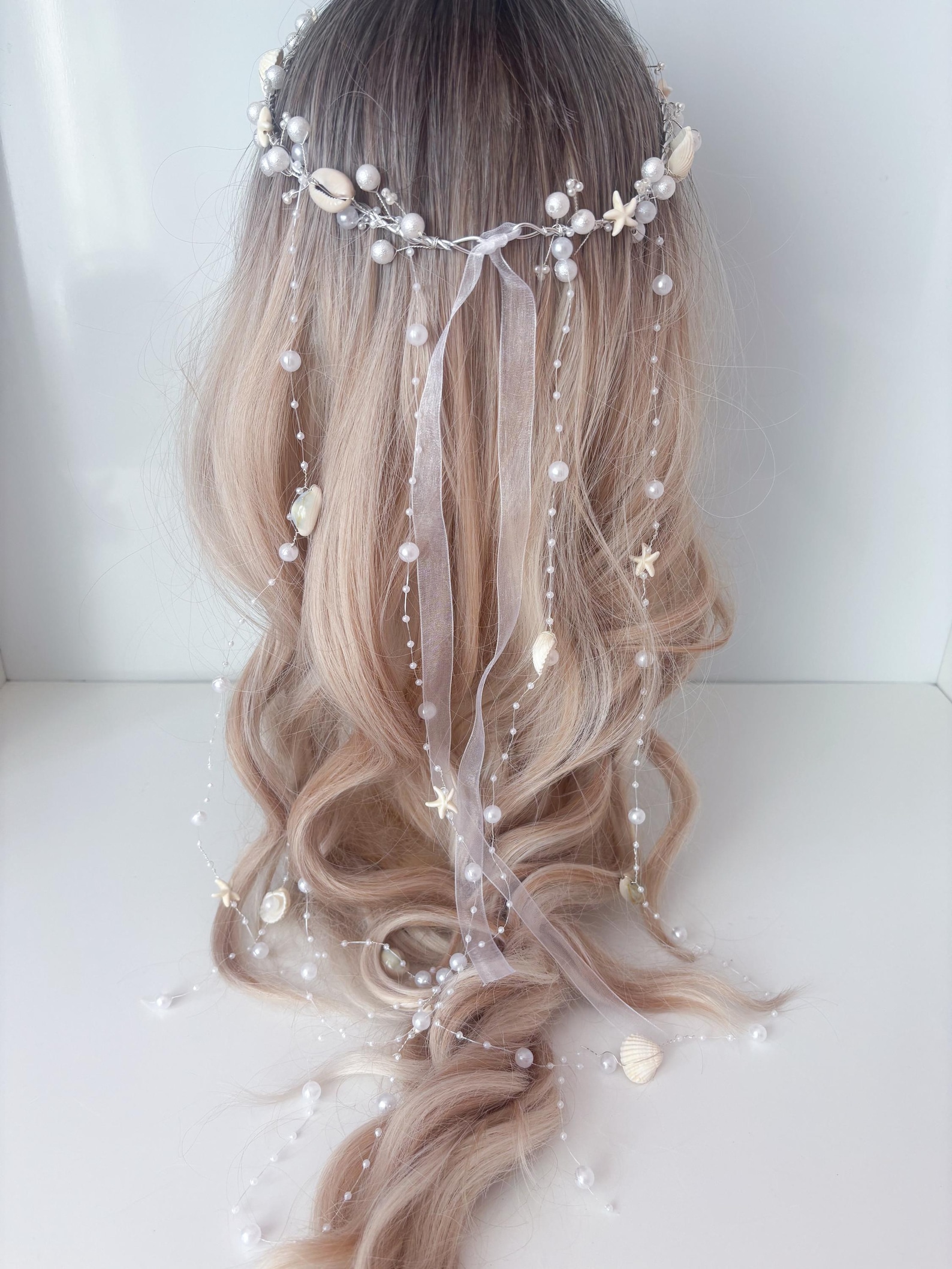 Seashell Pearl Bridal Headpiece – Beach Wedding Hair Vine With Starfish ...