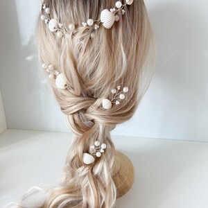 White Seashell Pearls & Starfish Wedding Hair Vine and Hair Pins - Etsy