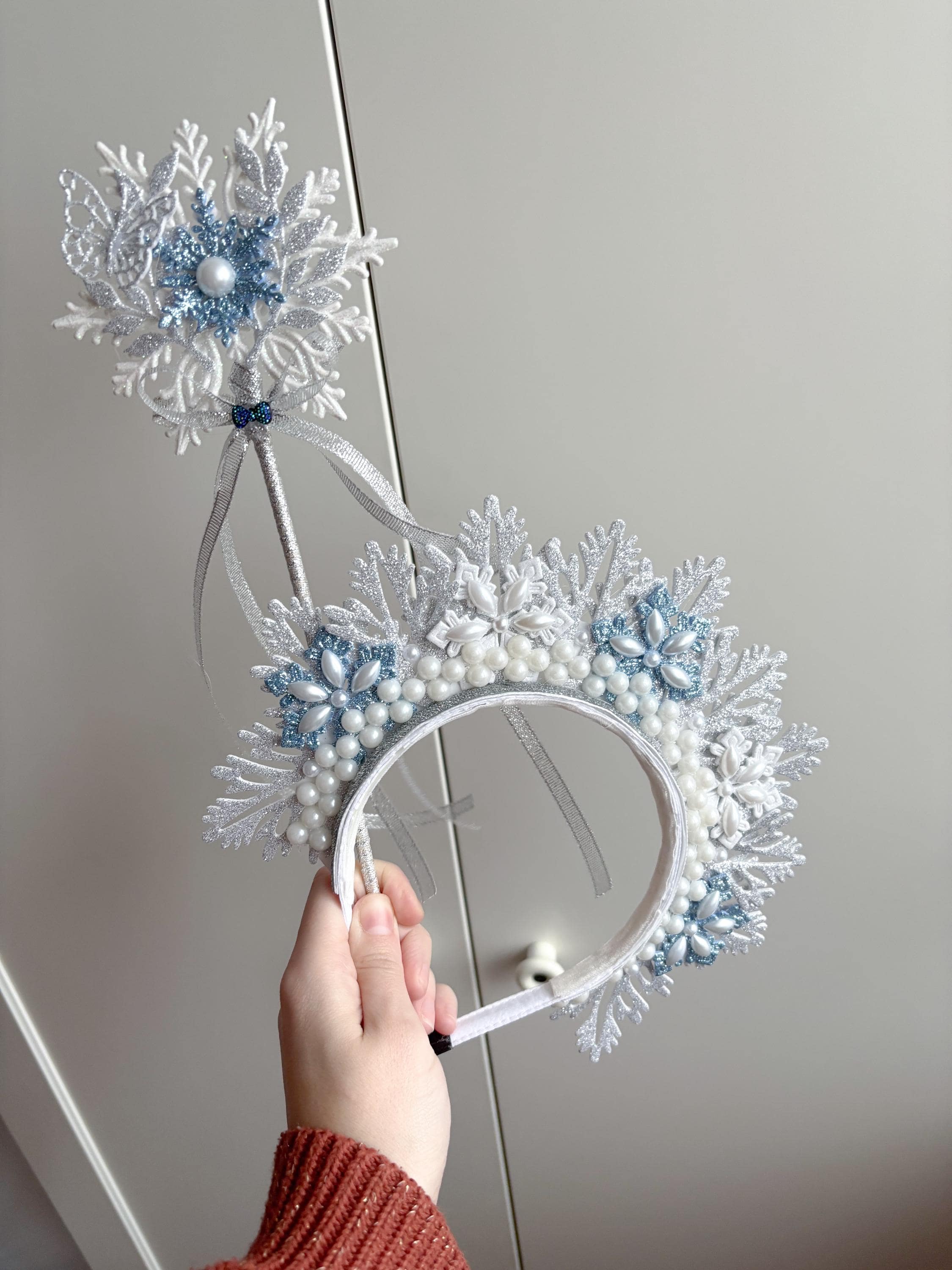 Snow Queen Crown and Wand Set – Ice Princess Costume, Winter Tiara for ...