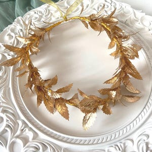 Golden Greek Goddess Crown - Laurel Leaf Wreath for Weddings and Events ...