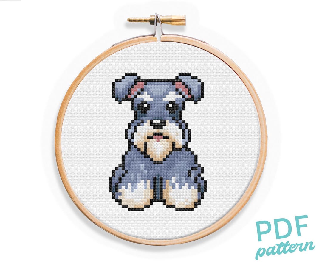 Mini Schnauzer Cross Stitch Pattern - Small and Easy Beginners PDF ...