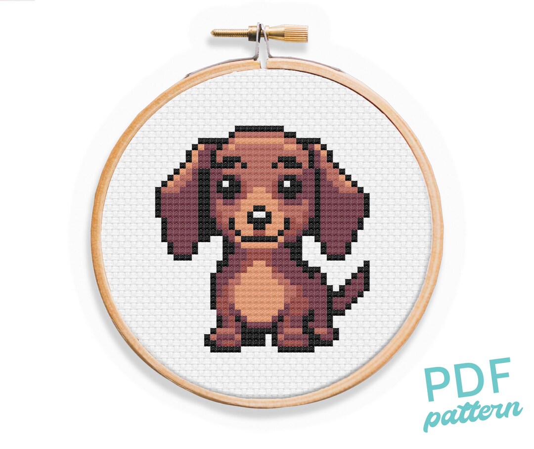 Dachshund Cross Stitch Pattern - Small and Easy Beginners PDF Pattern ...