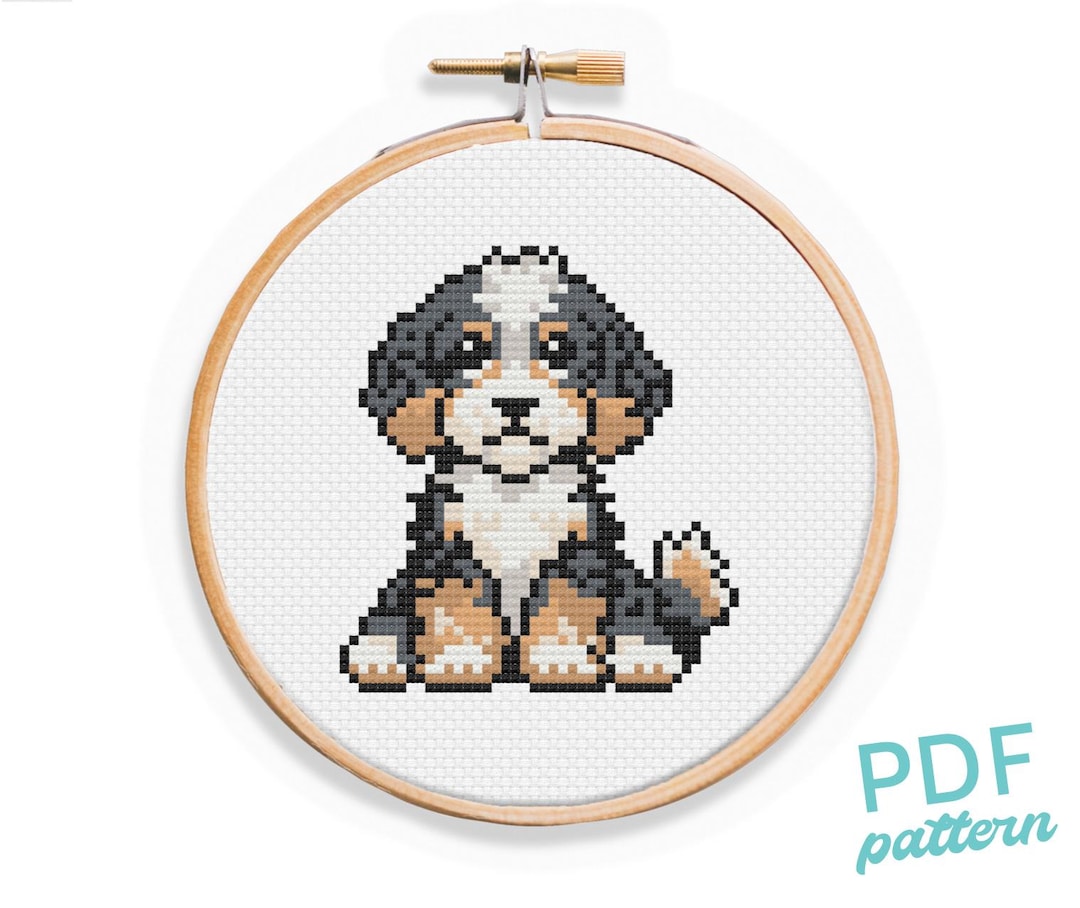 Tricolor Maltipoo Cross Stitch Pattern: Easy Beginner Design (PDF ...