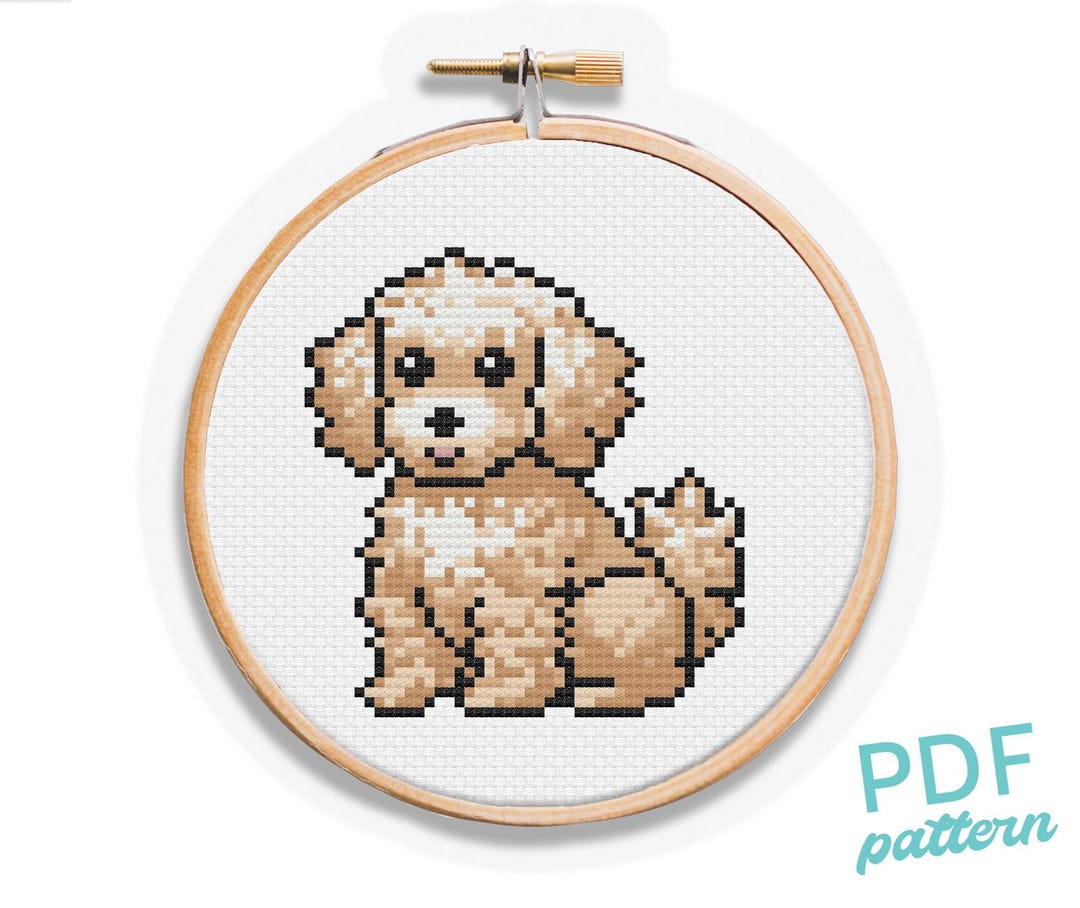 Golden Maltipoo Cross Stitch Pattern - Small and Easy Beginners PDF ...