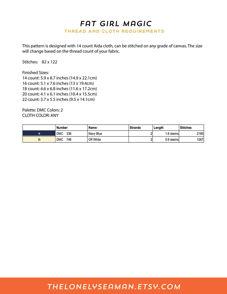 Fat Girl Magic Body Positivity Cross Stitch Pattern Fat - Etsy