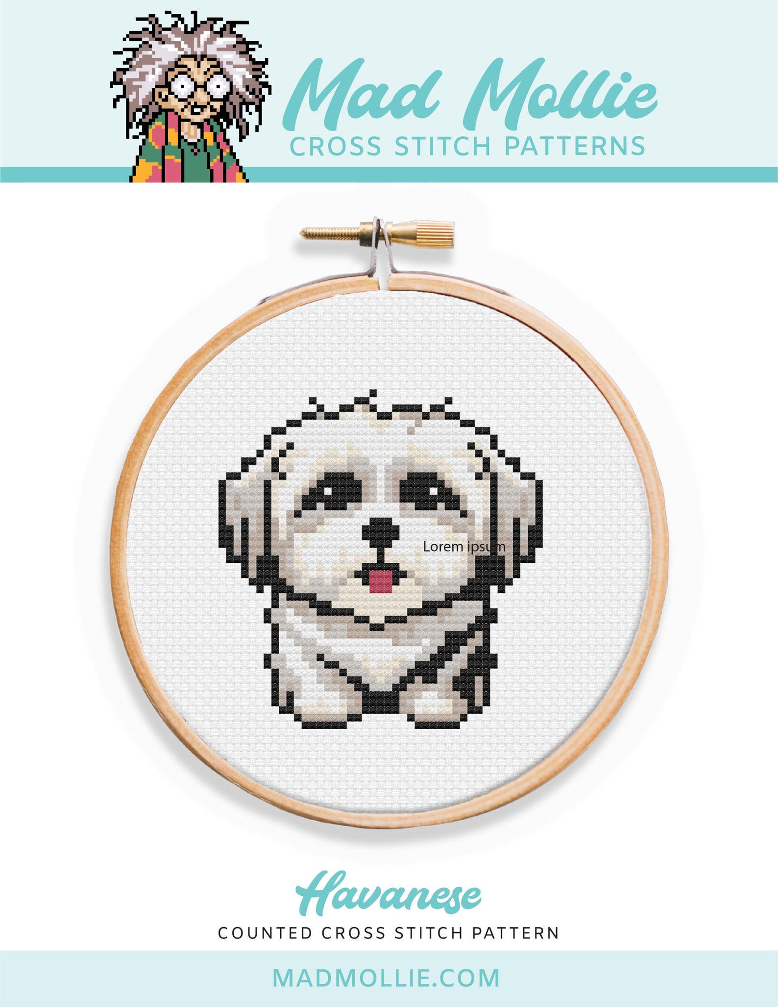 Havanese Dog Cross Stitch Pattern: Small Beginner Embroidery (PDF ...