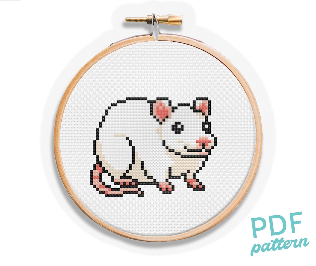 Pet Rat Cross Stitch Pattern: Easy Beginner 3" Domestic Rat Chart (PDF ...