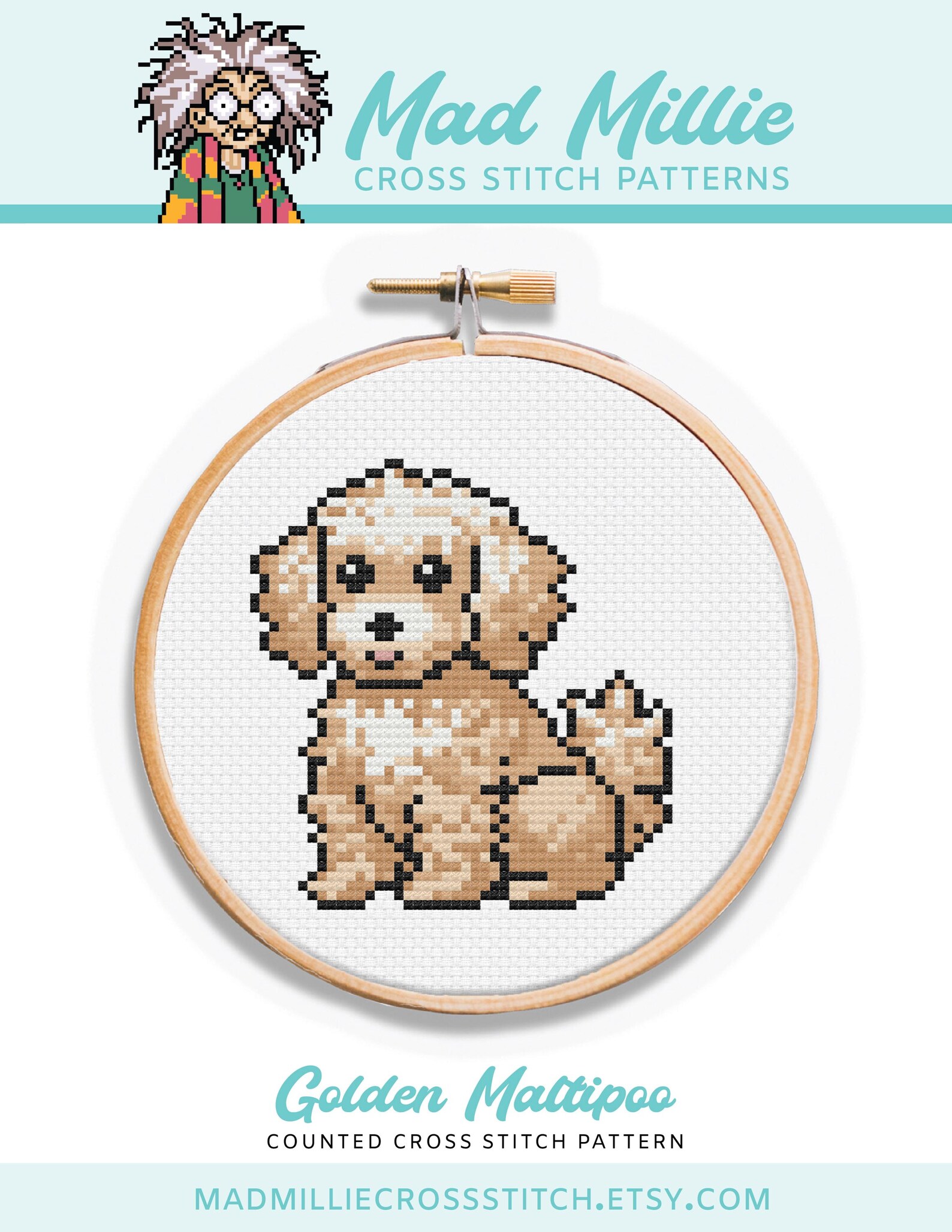 Maltipoo Cross Stitch Pattern: Easy Beginner Dog Design (PDF Pattern ...