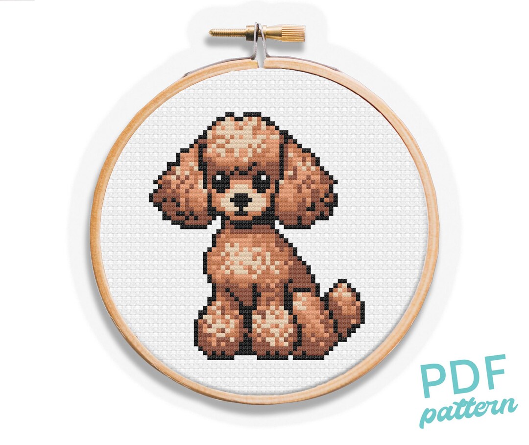 Toy Poodle Cross Stitch Pattern - Small and Easy Beginners PDF Pattern ...