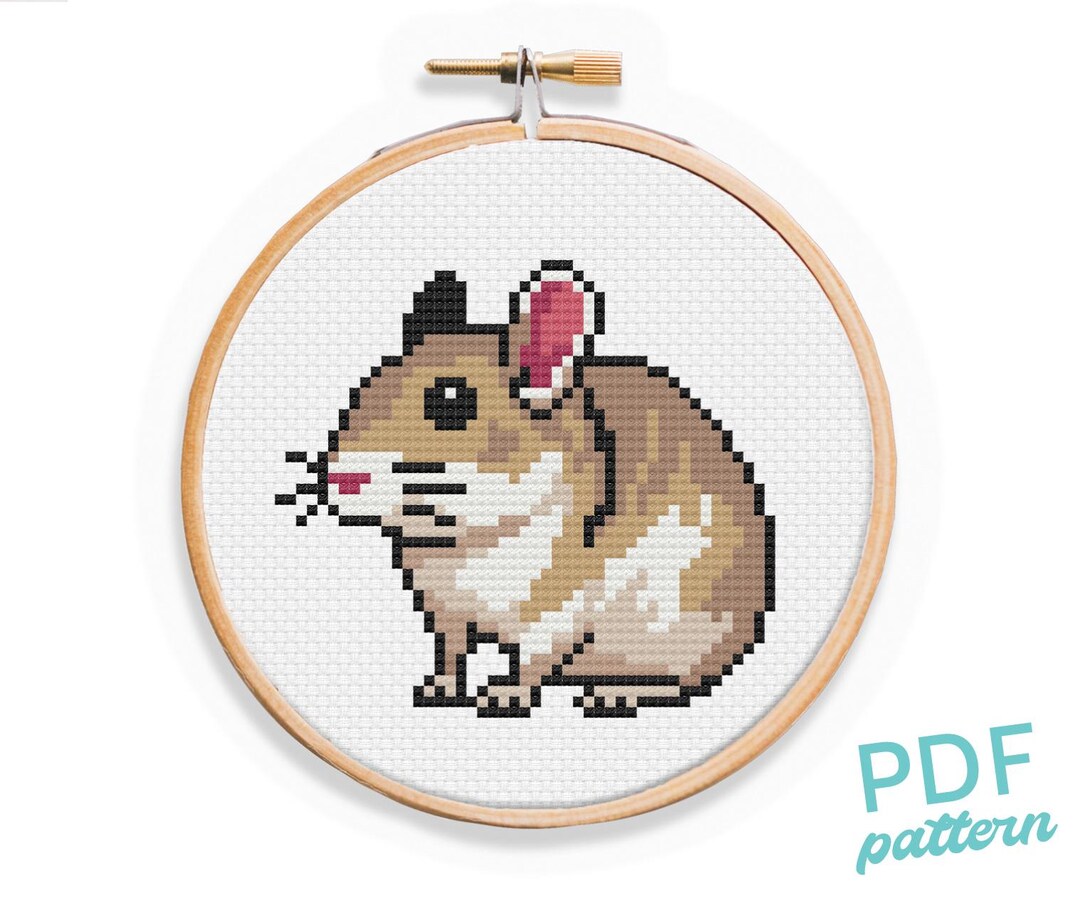 Gerbil Cross Stitch Pattern: Easy Beginner Pet Chart (PDF Pattern) - Etsy