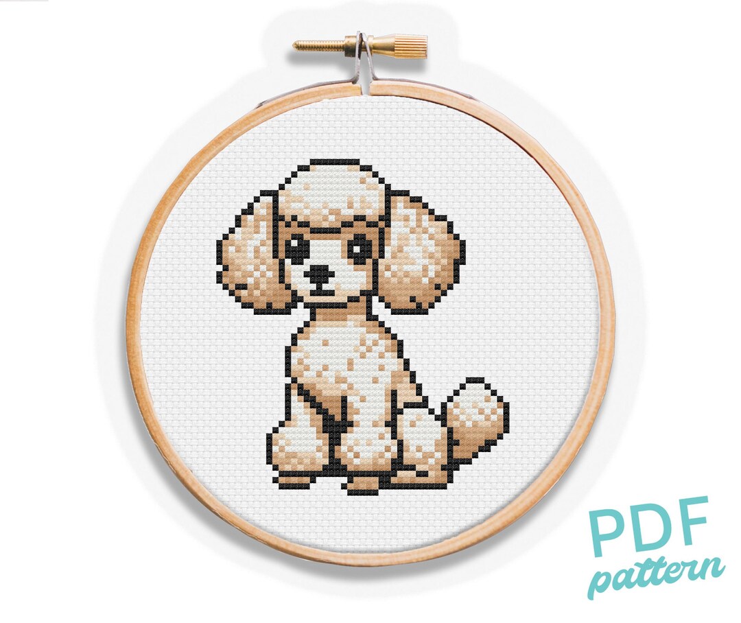 Toy Poodle Cross Stitch Pattern: Easy Beginner PDF (3" Design) - Etsy