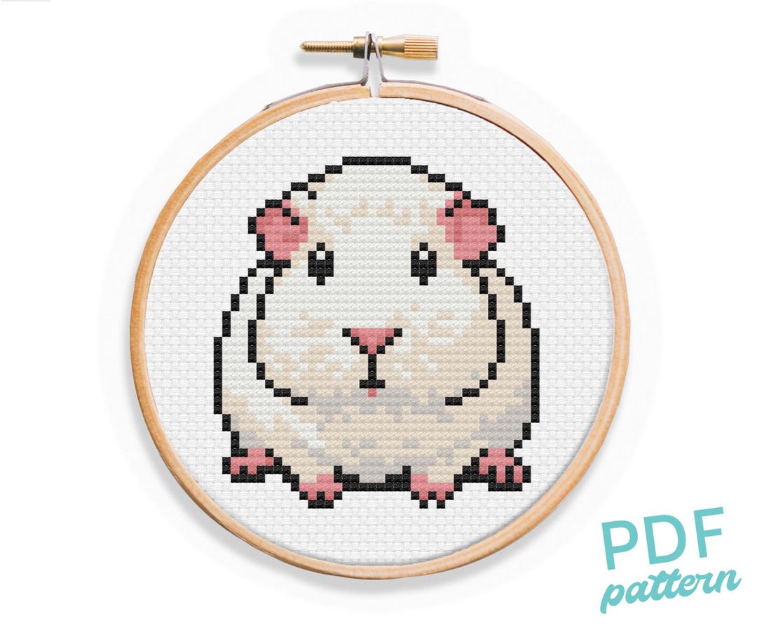 Guinea Pig Cross Stitch Pattern - Small and Easy Beginners PDF Pattern ...