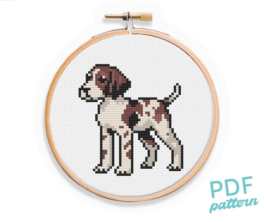 German Shorthaired Pointer Cross Stitch Pattern: Easy Beginner PDF - Etsy