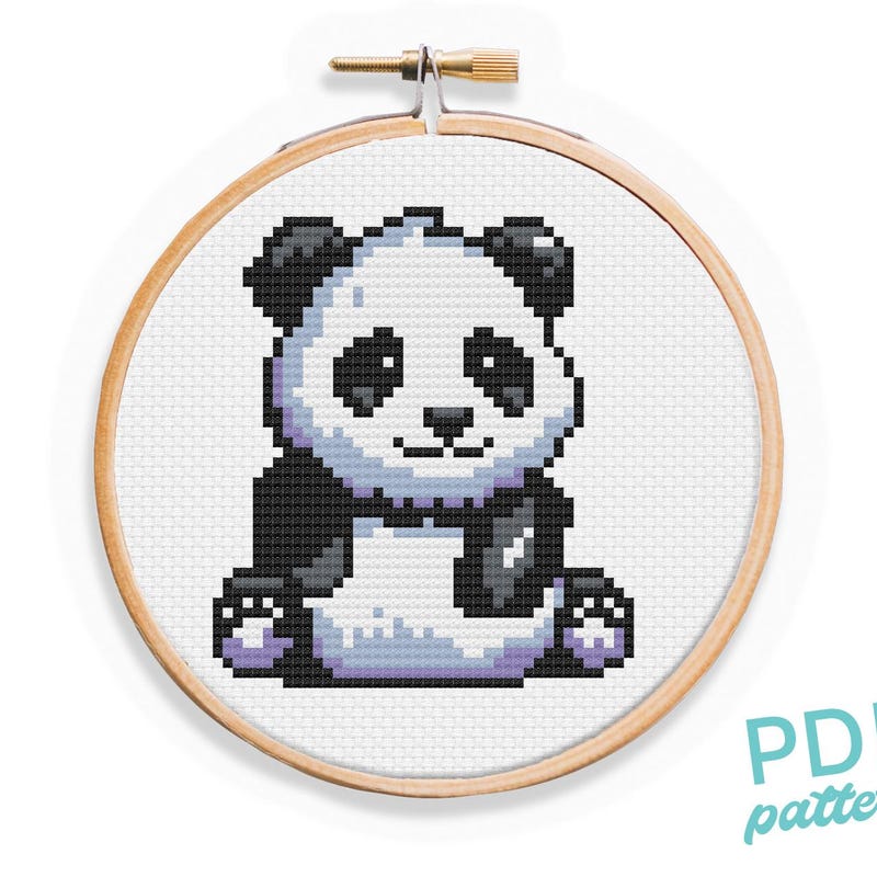 Panda Embroidery - Etsy