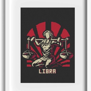 Libra Cross Stitch Pattern Zodiac Cross Stitch Pattern - Etsy