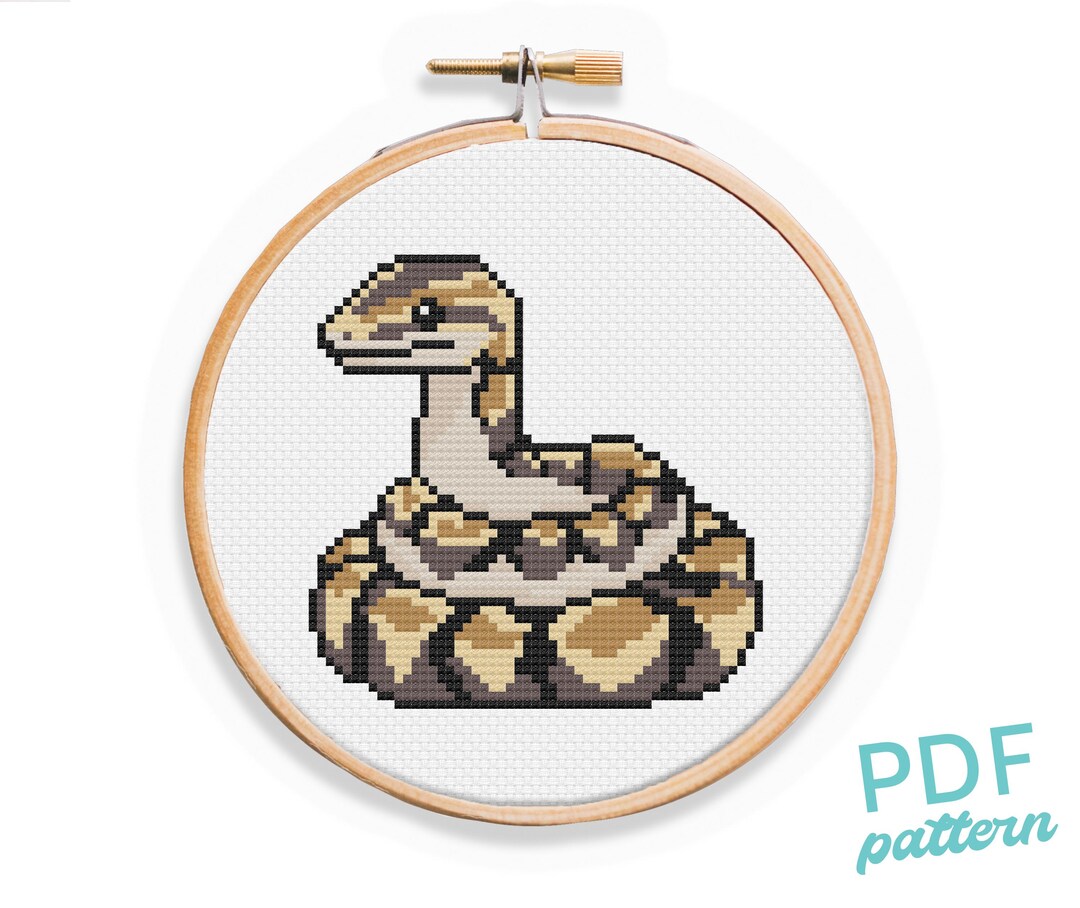 Ball Python Cross Stitch Pattern: Easy Beginner Snake Design (PDF ...