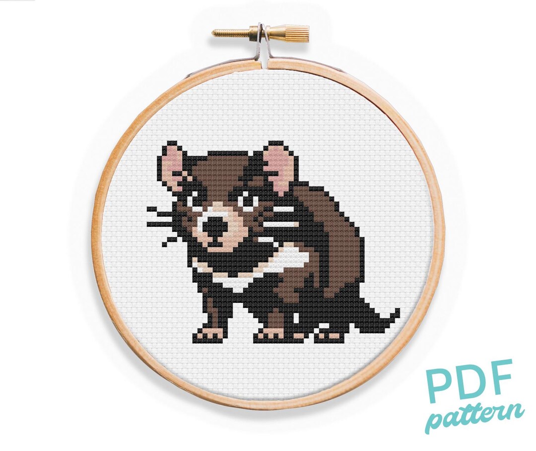 Tasmanian Devil Cross Stitch Pattern: Easy Beginner Design (PDF Pattern ...