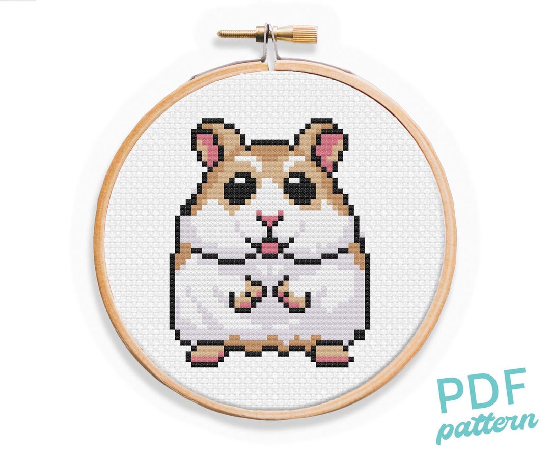 Hamster Cross Stitch Pattern - Small and Easy Beginners PDF Pattern - 3 ...