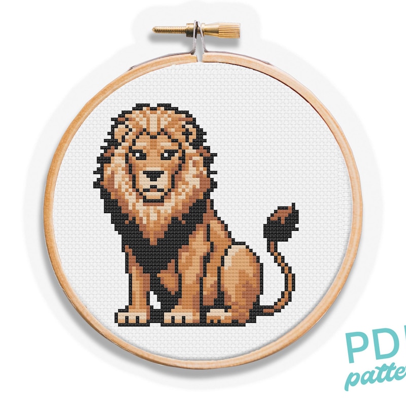 Lion Cross Stitch - Etsy