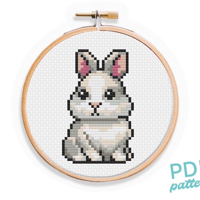 Rabbit Cross Stitch - Etsy