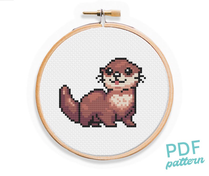 Otter Cross Stitch Pattern - Small and Easy Beginners PDF Pattern - 3 ...