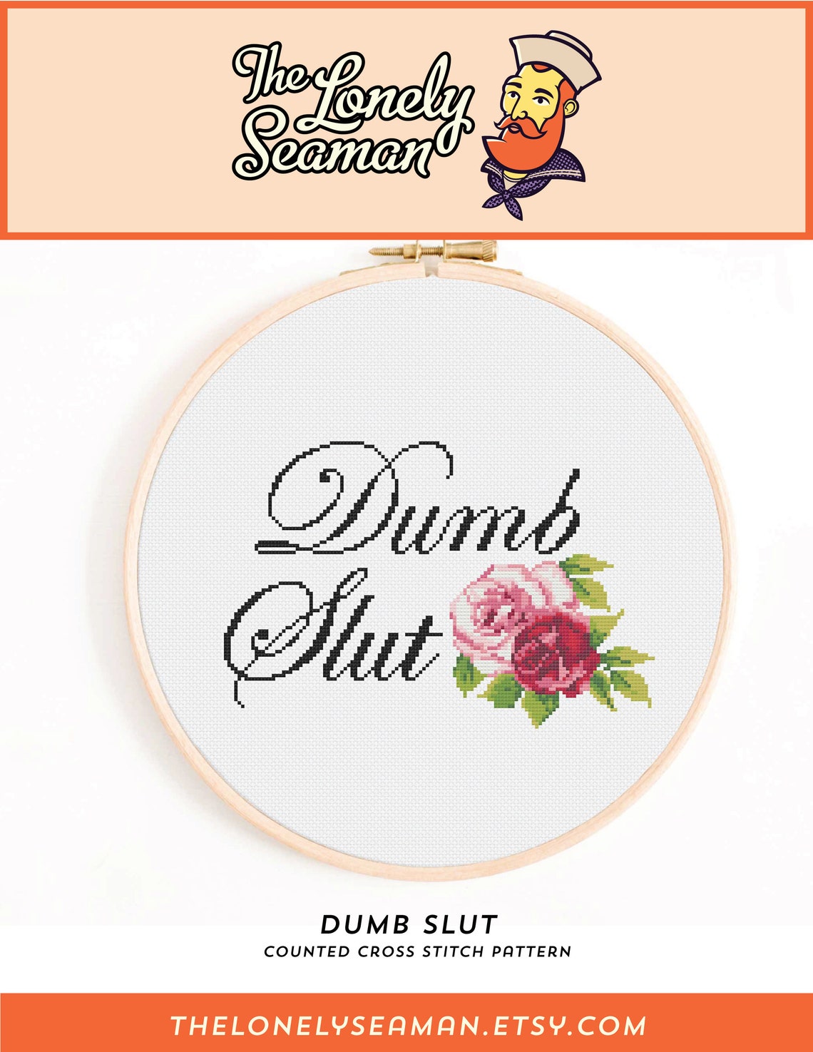 Dumb Slut Cross Stitch Pattern Sarcastic Cross Stitch - Etsy Australia