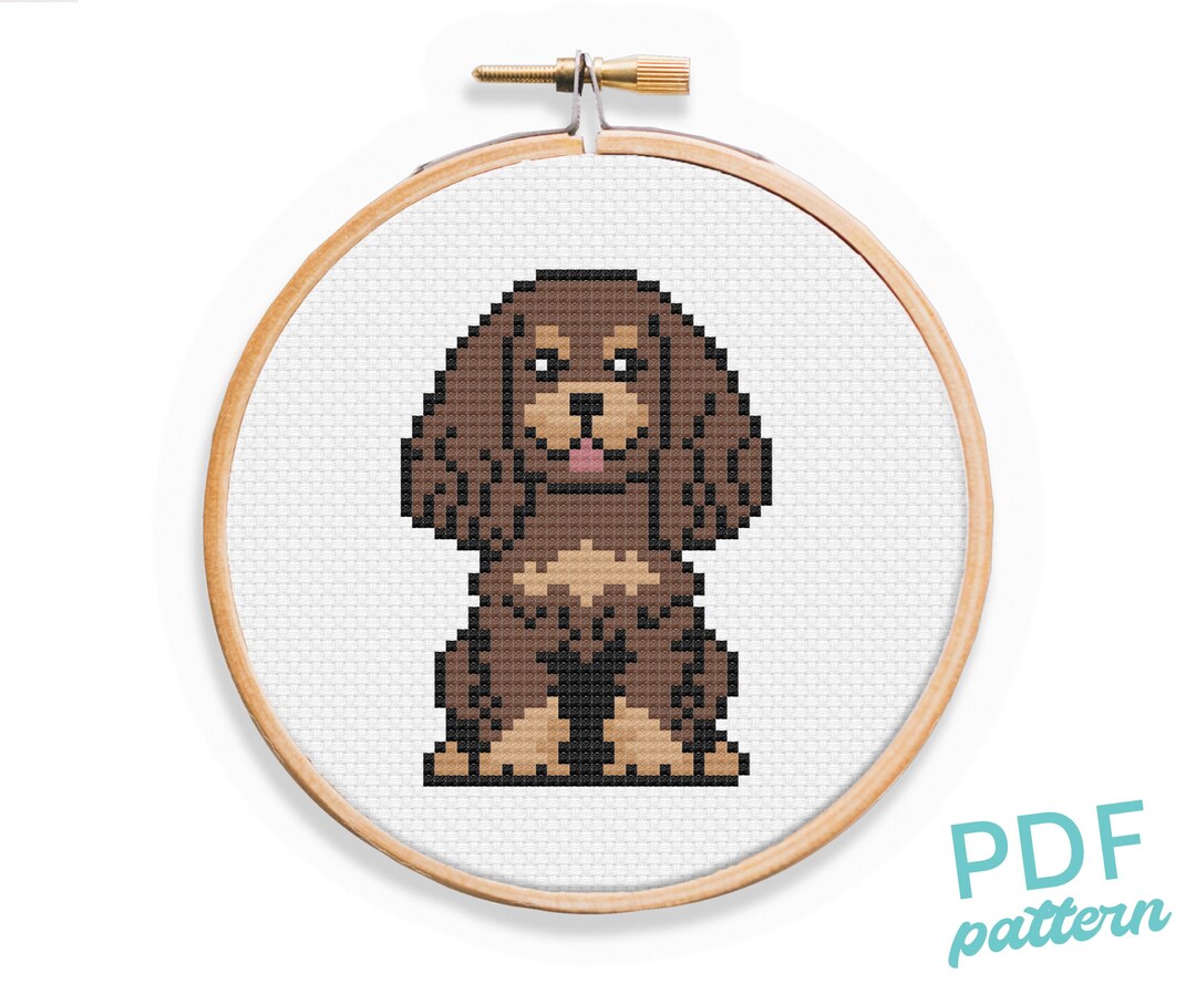 Cocker Spaniel Cross Stitch Pattern: Small Beginner Project (PDF ...
