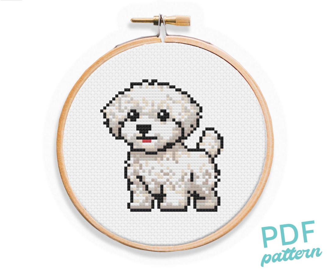 Maltipoo Cross Stitch Pattern: Small Beginner Design (PDF Pattern) - Etsy