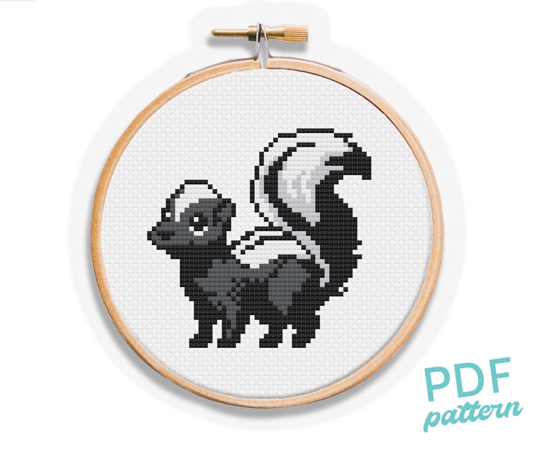 Skunk Cross Stitch Pattern - Small and Easy Beginners PDF Pattern - 3 ...