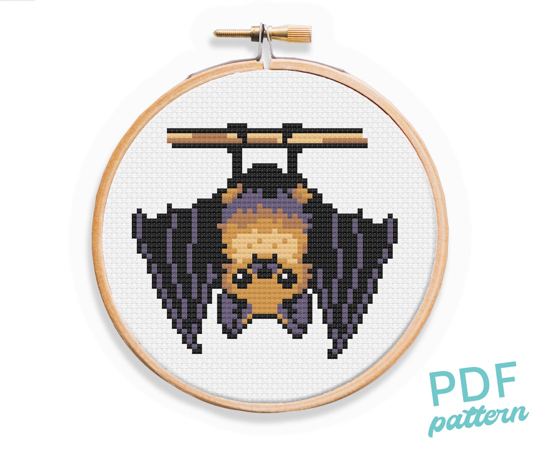Bat Cross Stitch Pattern - Small and Easy Beginners PDF Pattern - 3 ...