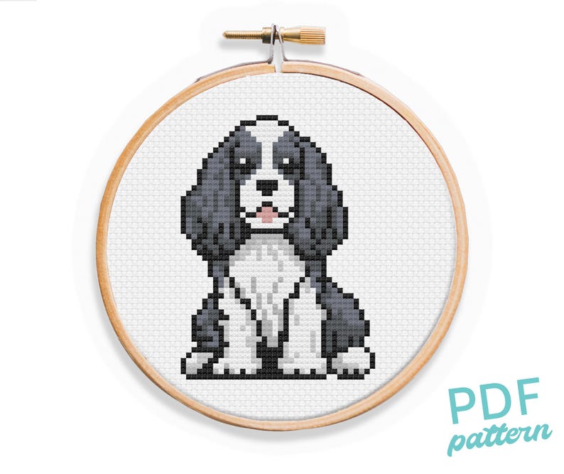 Cocker Spaniel Cross Stitch Pattern - Small and Easy Beginners PDF ...