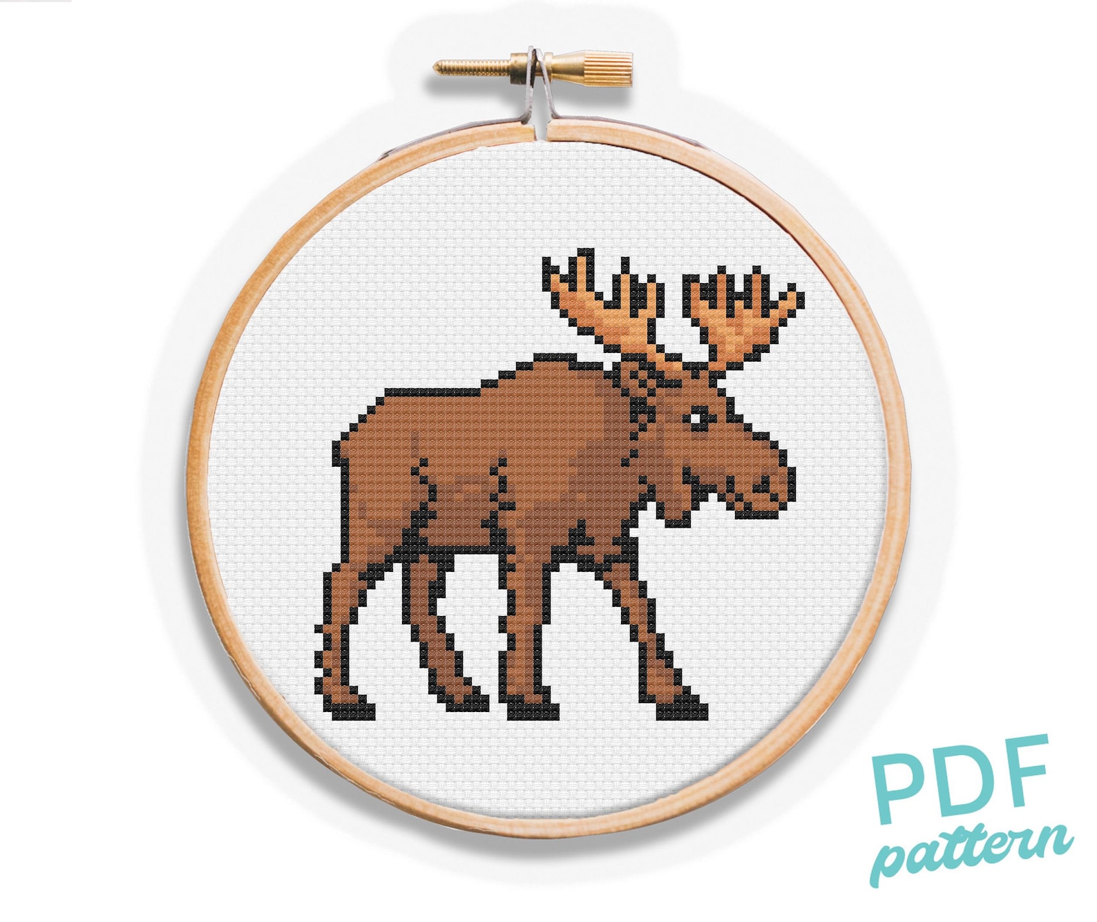 Moose Cross Stitch Pattern: Easy Beginner Canadian Animal (PDF Pattern ...