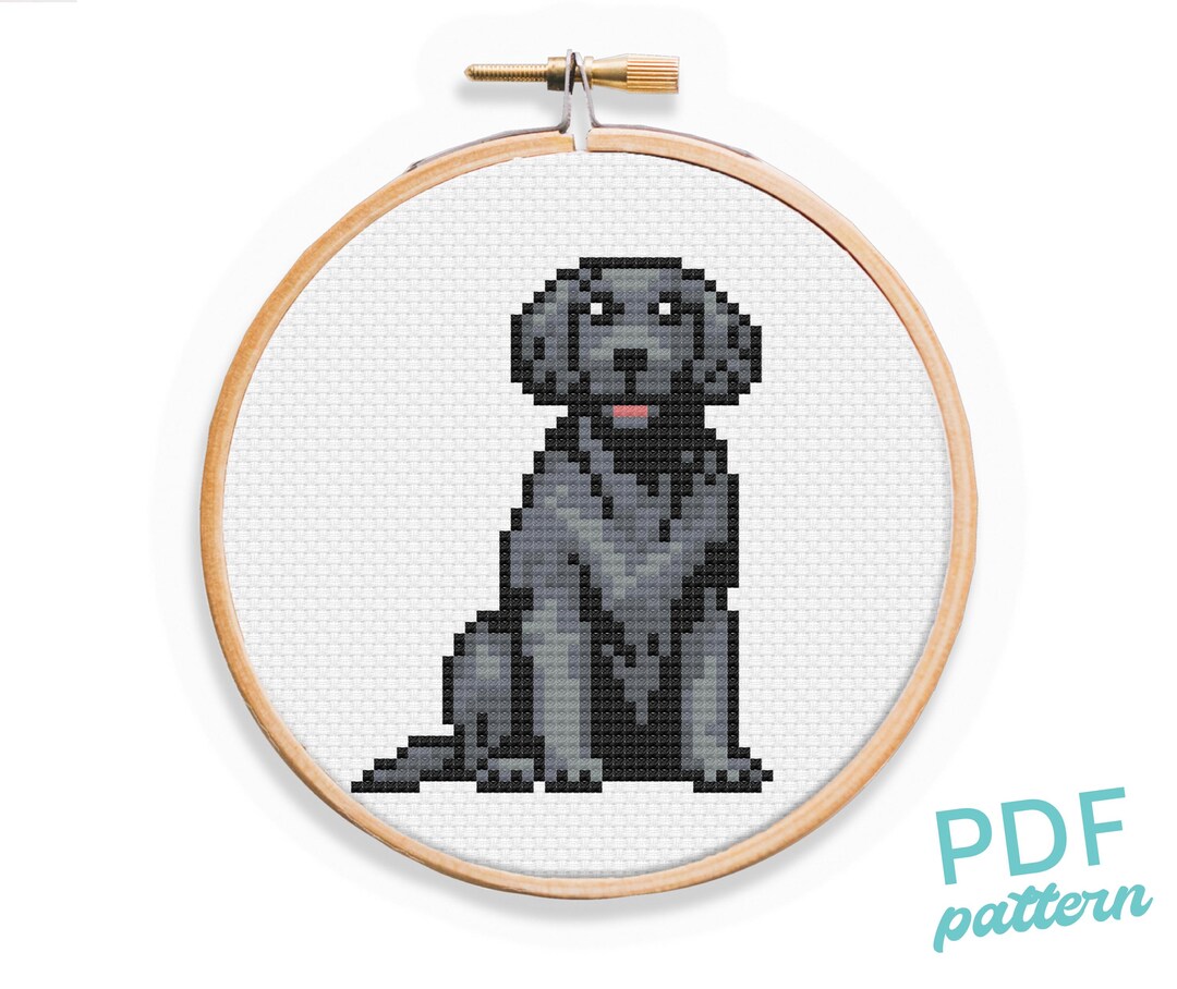 Black Lab Cross Stitch Pattern: Easy Beginner Design (PDF Pattern) - Etsy