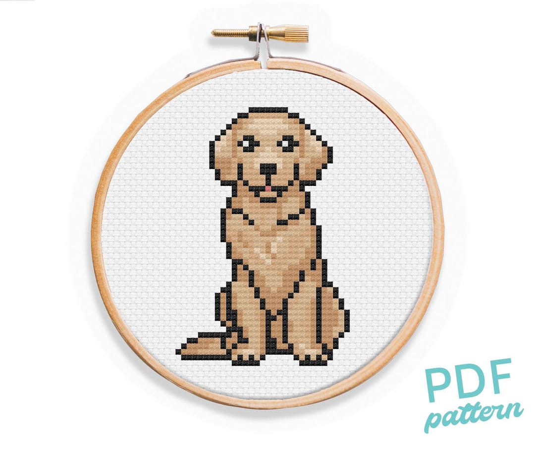 Yellow Lab Cross Stitch Pattern: Easy Beginner Labrador (PDF Pattern ...