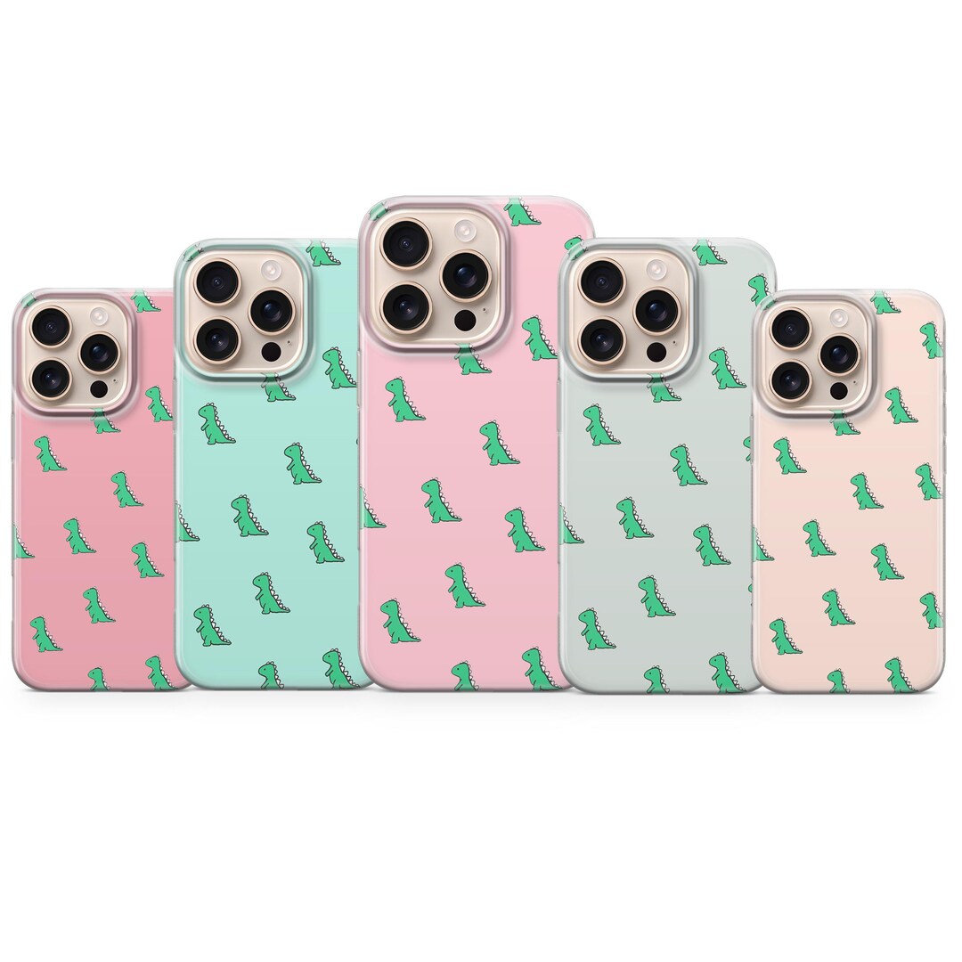 Dino Phone Dinosaur Cute Pastel T-rex Cover for iPhone 16 Pro Max 15 14 ...