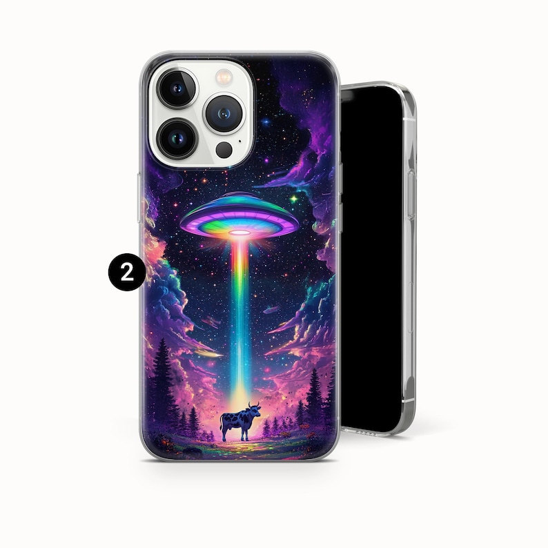 UFO Phone Case Sci-fi Galaxy Alien Cover for iPhone 17 Air 16e 15 Pro ...