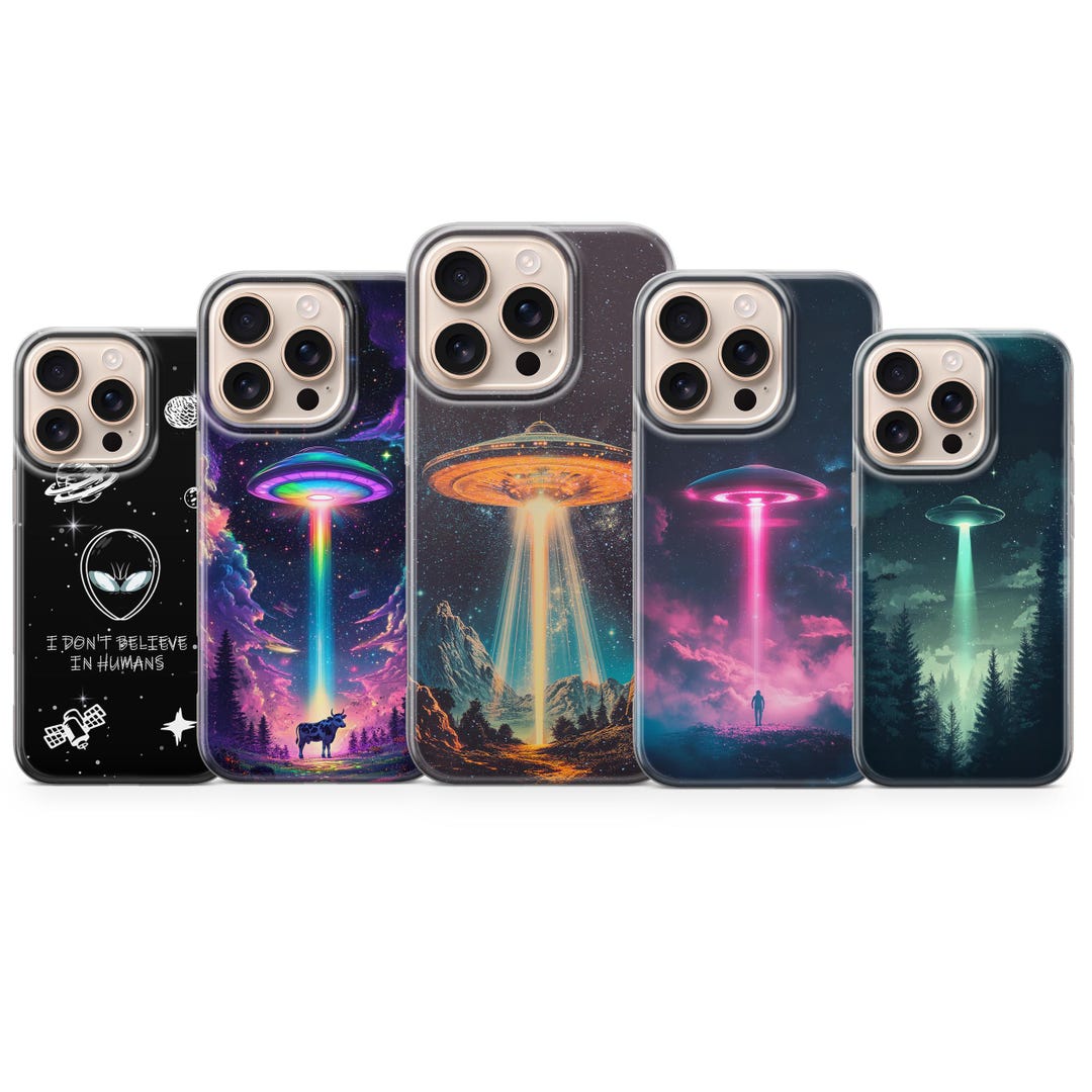 UFO Phone Case Sci-fi Galaxy Alien Cover for iPhone 17 Air 16e 15 Pro ...