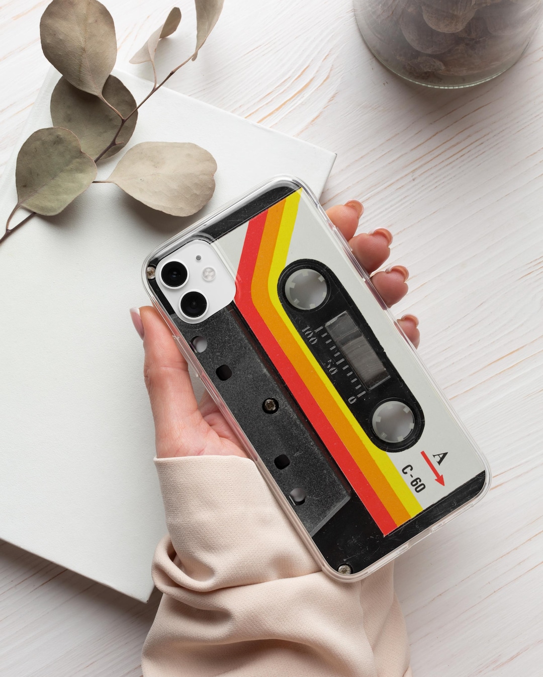 Retro Cassette Tape Phone Case Vintage Music Cover for iPhone 16 15 14 ...