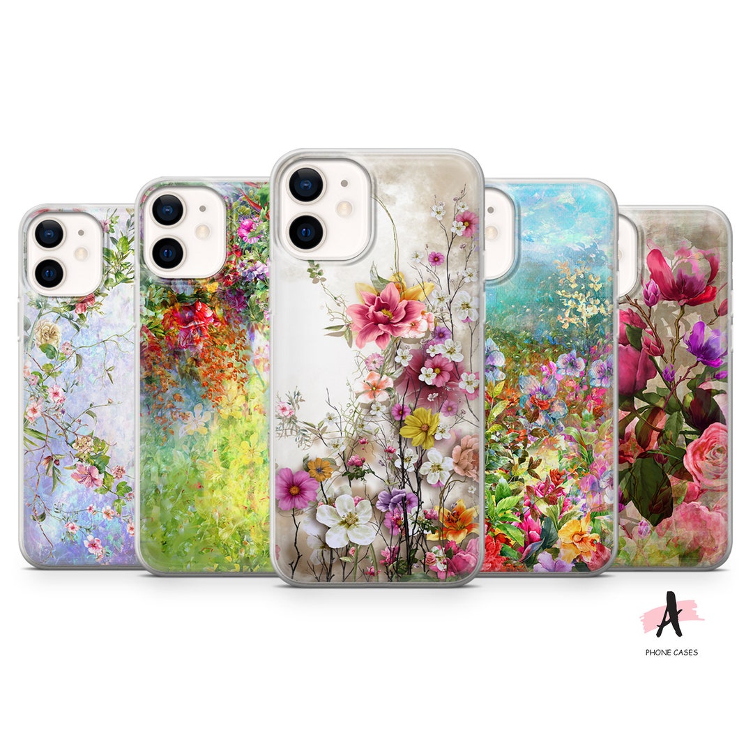 Flower Indie Phone Case Watercolor Floral Phone Cover for iPhone 13, 12 ...